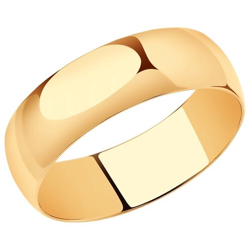 Кольцо обручальное SOKOLOV, красное золото, 585 проба, размер 21, красный