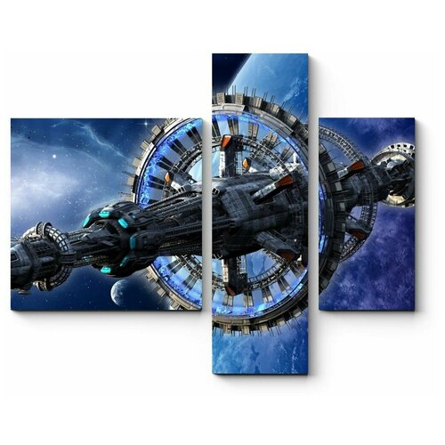 Модульная картина Фантастический космический корабль140x116