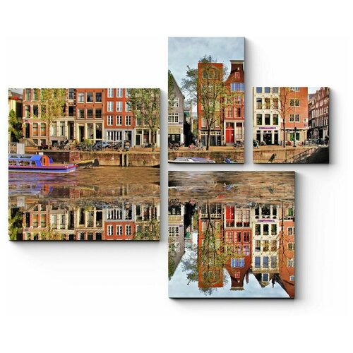 Модульная картина Зеркальная гладь канала, Амстердам 182x152