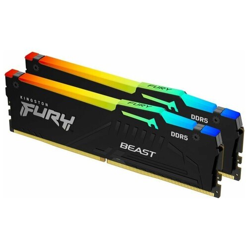 Оперативная память Kingston FURY Beast RGB 32 ГБ DDR5 4800 МГц DIMM CL38 KF548C38BBAK2-32