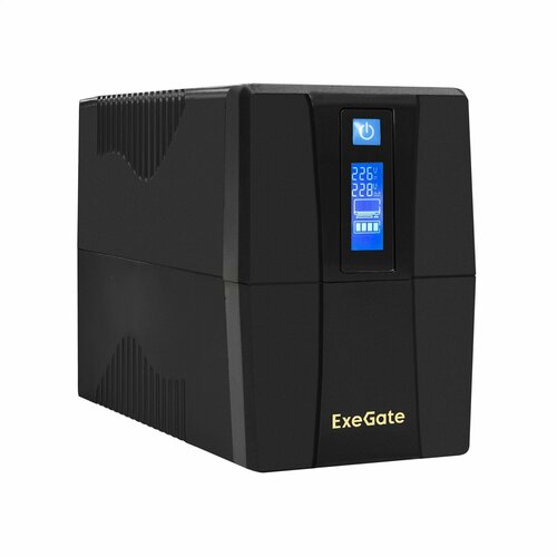 ИБП ExeGate Power Smart ULB-600. LCD. AVR.4C13. RJ. USB <600VA/360W, LCD, AVR, 4*C13, RJ45/11, USB, Black> EP285559RUS