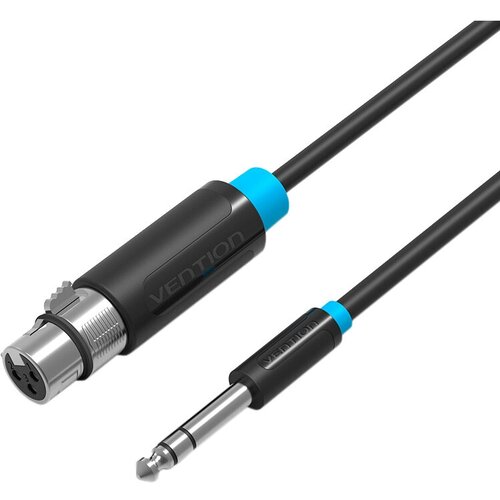 Аудио кабель Jack 6,5 М (папа) / XLR-F (мама), 1.5 метра Vention акустический провод, арт. BBEBG