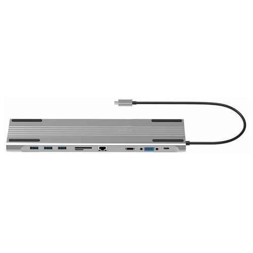 Адаптер 10 in 1 USB-C Multifunctional Converter - HDMI, VGA, Stereo, USB-C, USB 3.0х3, RJ45, SD, Micro SD