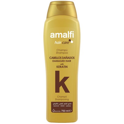 Amalfi шампунь Hair care Keratin для поврежденных волос, 750 мл