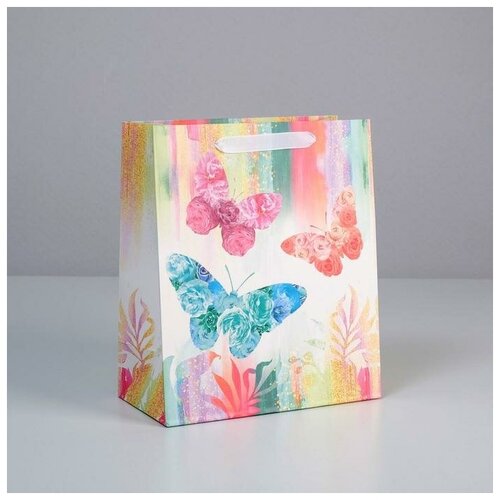 Пакет ламинированный вертикальный «Бабочки», ML 23 × 27 × 11,5 см