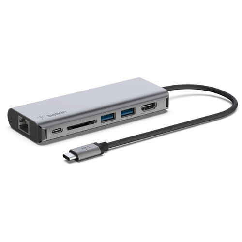 Док-станция Belkin USB-C 6-in-1 Multiport Adapter (AVC008btSGY) серебристый