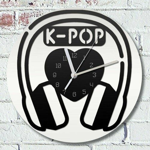 Настенные деревянные бесшумные часы музыка K-POP - 2326
