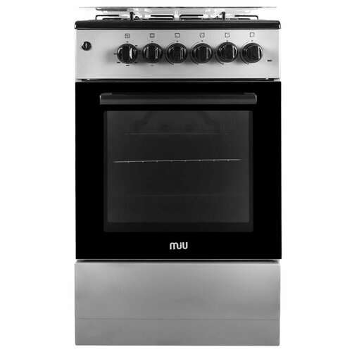 Кухонная плита MIU 5011 ERP серая 50 см, газовая с электрической духовкой, электроподжиг, 3 режима духовки