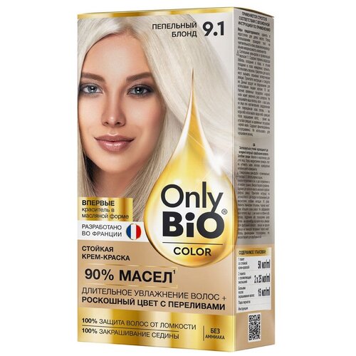 Only Bio Крем-краска для волос Color, 9.1 пепельный блонд, 115 мл