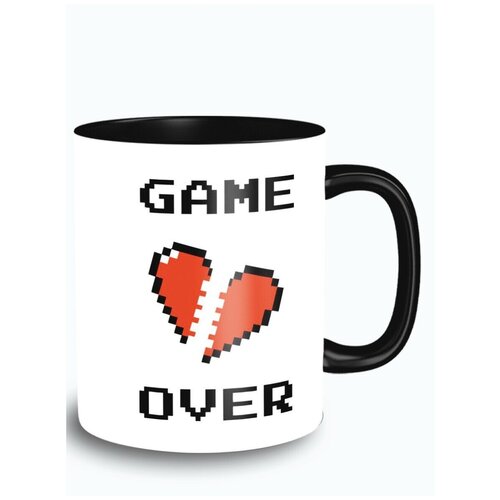 Кружка черная мемы game over игра окончена - 10644