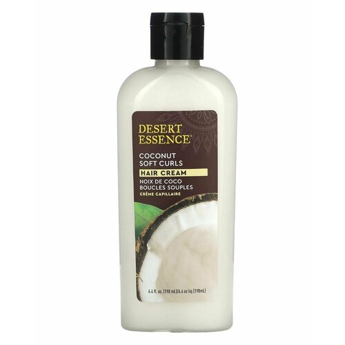Desert Essence, Soft Curls, крем с кокосом для волос, 190 мл.