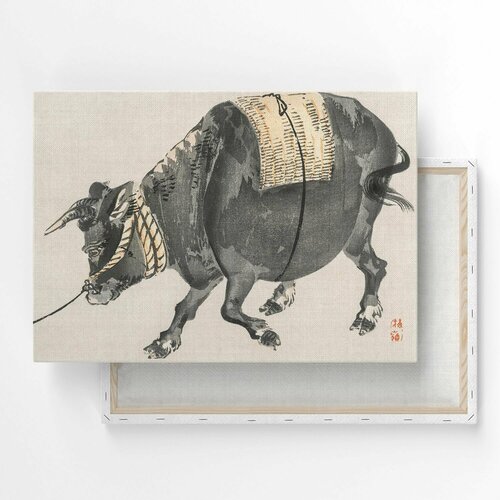 Картина на холсте, репродукция / Байрэй, Коно - Black bull / Размер 80 x 106 см