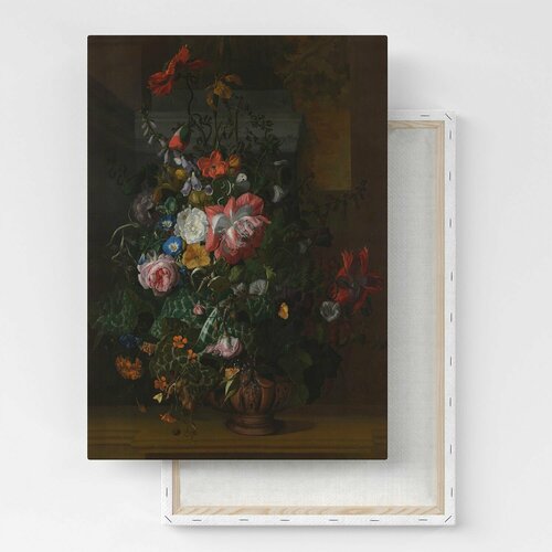 Картина на холсте, репродукция / Рашель Рюйш - Roses, Convolvulus, Poppies / Размер 80 x 106 см