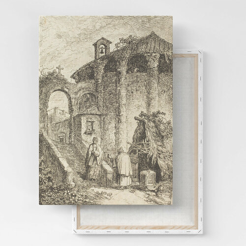 Картина на холсте, репродукция / Юбер Робер - The Ancient Temple / Размер 40 x 53 см