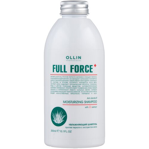 OLLIN Professional шампунь Full Force Moisturizing Увлажняющий против перхоти с экстрактом алоэ, 300 мл