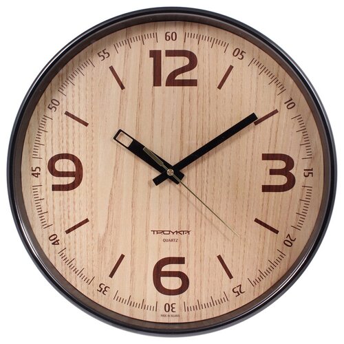 Часы настенные кварцевые Тройка 77774731, коричневый