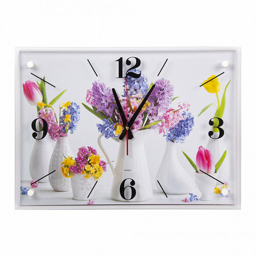 Часы настенные "Цветы в вазах" 40х56 см, плавный ход