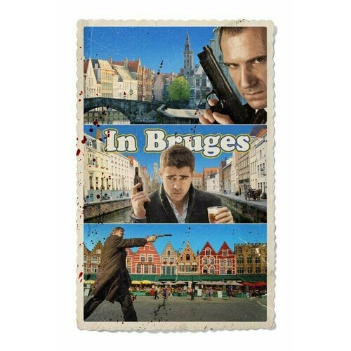 Плакат, постер на бумаге Залечь на дно в Брюгге (In Bruges), Мартин МакДона. Размер 21 х 30 см
