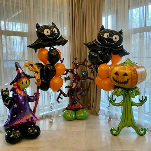 Композиция из шаров "Весёлый Хэллоуин"