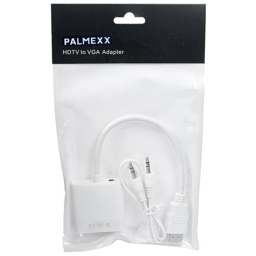 Кабель-адаптер PALMEXX HDMI-VGA с передачей звука, белый