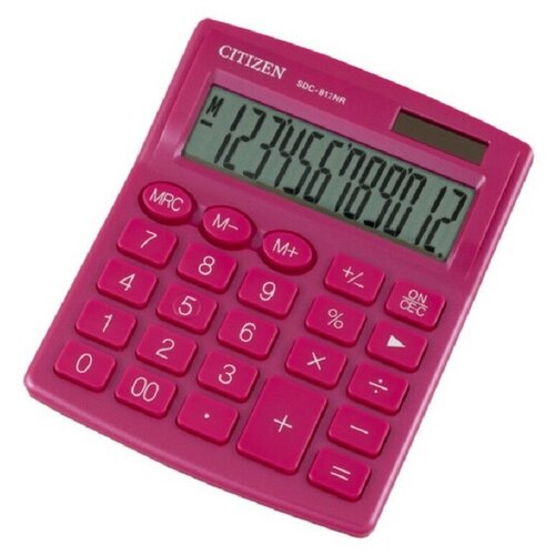 Калькулятор настольный Citizen SDC-812NR-PK 12р дв. пит комп-ый розовый