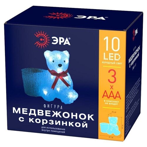 Светодиодная фигура ЭРА медвежонок с корзинкой ENIOF - 12 Б0047974