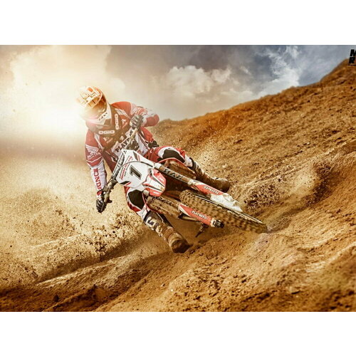 Плакат, постер на бумаге Motocross/Мотокросс/авто/автомобиль/машина. Размер 21 х 30 см