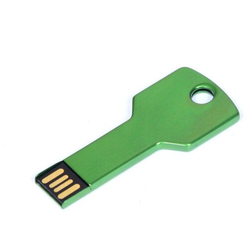 Металлическая флешка Ключ для нанесения логотипа (4 Гб / GB USB 2.0 Зеленый/Green KEY)
