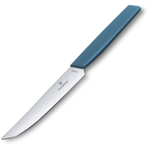 Нож для стейка VICTORINOX Swiss Modern, прямое лезвие 12 см, васильково-синий 6.9006.122