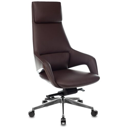 Компьютерное кресло Бюрократ DAO-2 для руководителя, обивка: натуральная кожа, цвет: коричневый