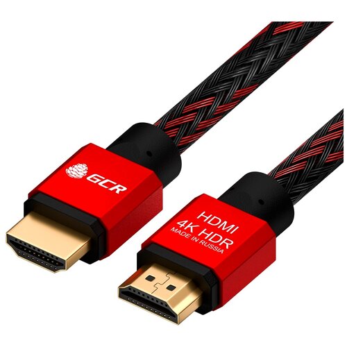 Кабель GCR HDMI - HDMI (GCR), 2 м, 1 шт., красный/черно-красный