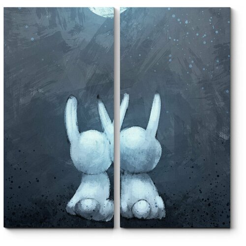 Модульная картина Любовь кроликов 100x100