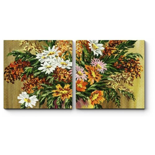 Модульная картина Букет из полевых цветов160x80