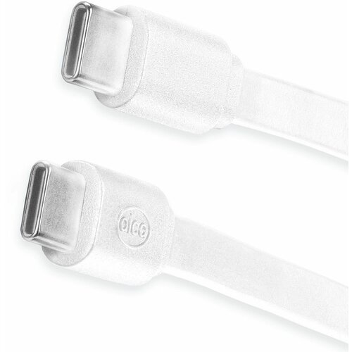 Кабель - провод для зарядки смартфона и других устройств, плоский USB Typ C / USB Typ C , белый
