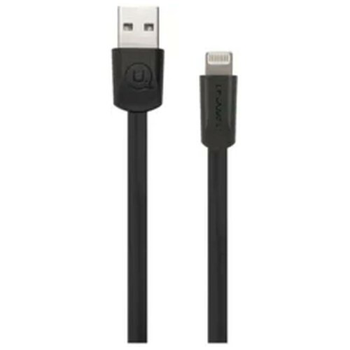 Дата-Кабель USAMS-U2 USB - Lightning, плоский, черный