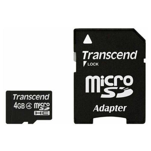 Карта памяти Transcend 4GB microSDHC Card Class 4 (SD 2.0) [TS4GUSDHC4]