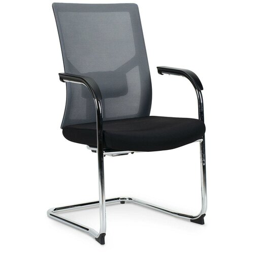 Кресло NORDEN Сильвия gray CF, хром, серая сетка/ черна ткань, премиум (CH-226C-OA2016*OS800)