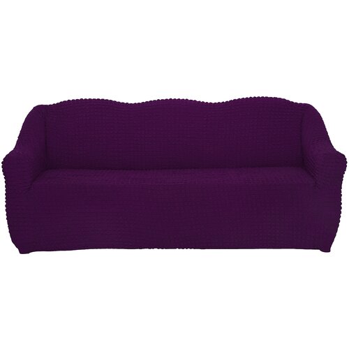 Чехол на трехместный диван без оборки с подлокотниками Жатка, цвет Фиолетовый