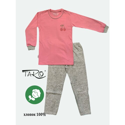 Пижама  Taro, размер 116, розовый, серый