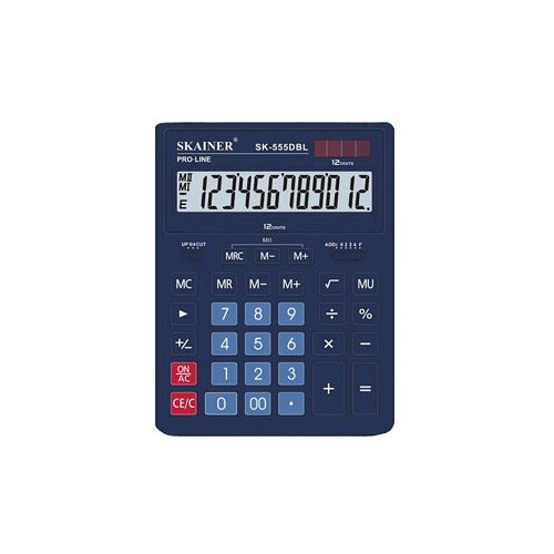 Калькулятор Skainer SK-555BL большой настольный (12 разрядов) 155x205x35мм