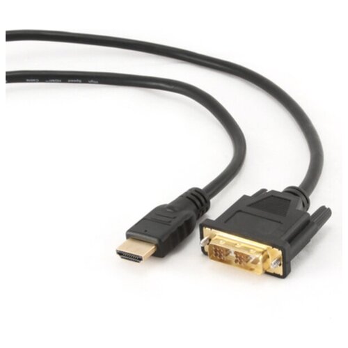 Кабель HDMI-DVI Gembird, 10м, 19M/19M, single link, черный, позол. разъемы, экран, пакет