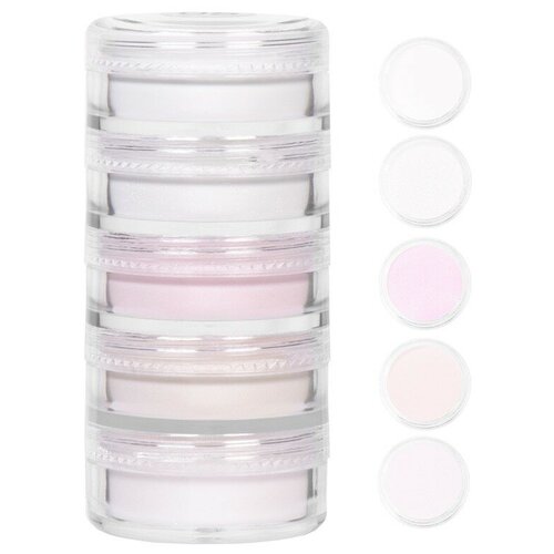 Irisk Professional набор акриловой пудры French Manicure №5, 5 цветов, 25 мл., №5