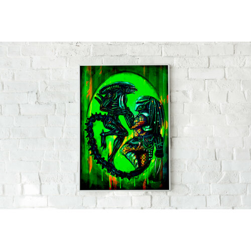 Плакат без рамы Чужой против Хищника/Alien vs. Predator/Подарок/ Плакат на стену 33х48 см / Постер формата А3+