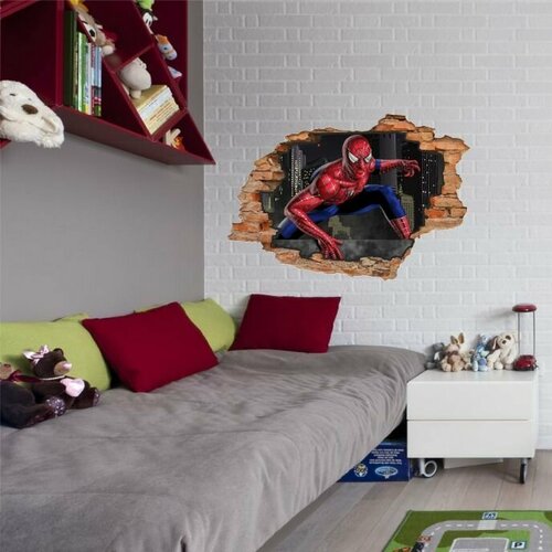 Интерьерная наклейка "Человек паук" на стену, в детскую, в игровую комнату.