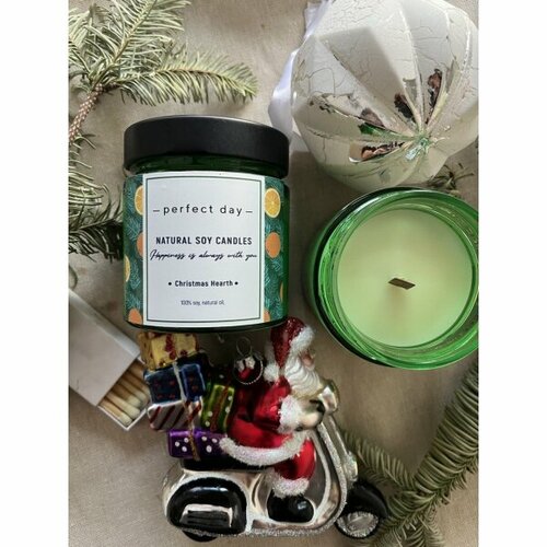 Свеча ароматическая Christmas Hearth/ Рождественский очаг, деревянный фитиль