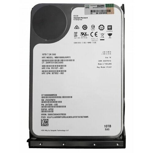 Жесткий Диск HPE 2H7200-035 10Tb 7200 SAS 3,5" HDD