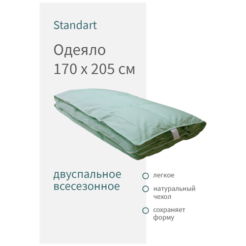 Одеяло пуховое с добавлением пера MANARI STANDART (60% гусиный пух, 40% мелкое перо) 170х205 2х спальное