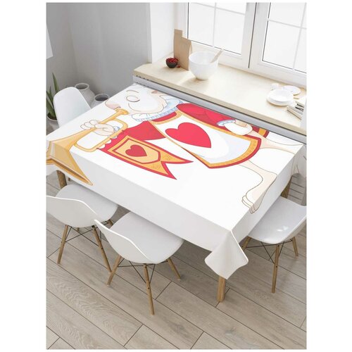 Скатерть прямоугольная JoyArty на кухонный стол "Королевский кролик" из оксфорда, 180x145 см