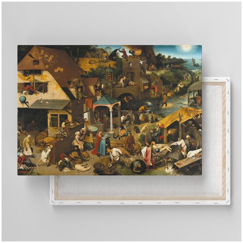 Картина на холсте с подрамником / Pieter Bruegel / Питер Брейгель - Фламандские пословицы