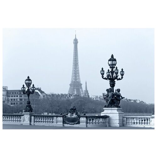 Постер на холсте Эйфелева башня (The Eiffel Tower) №17 45см. x 30см.